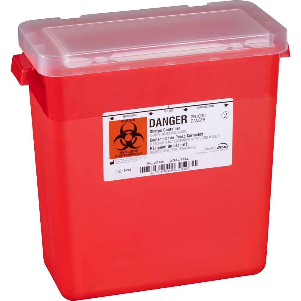 Waste Containers: 3-Gallon Sharps Container